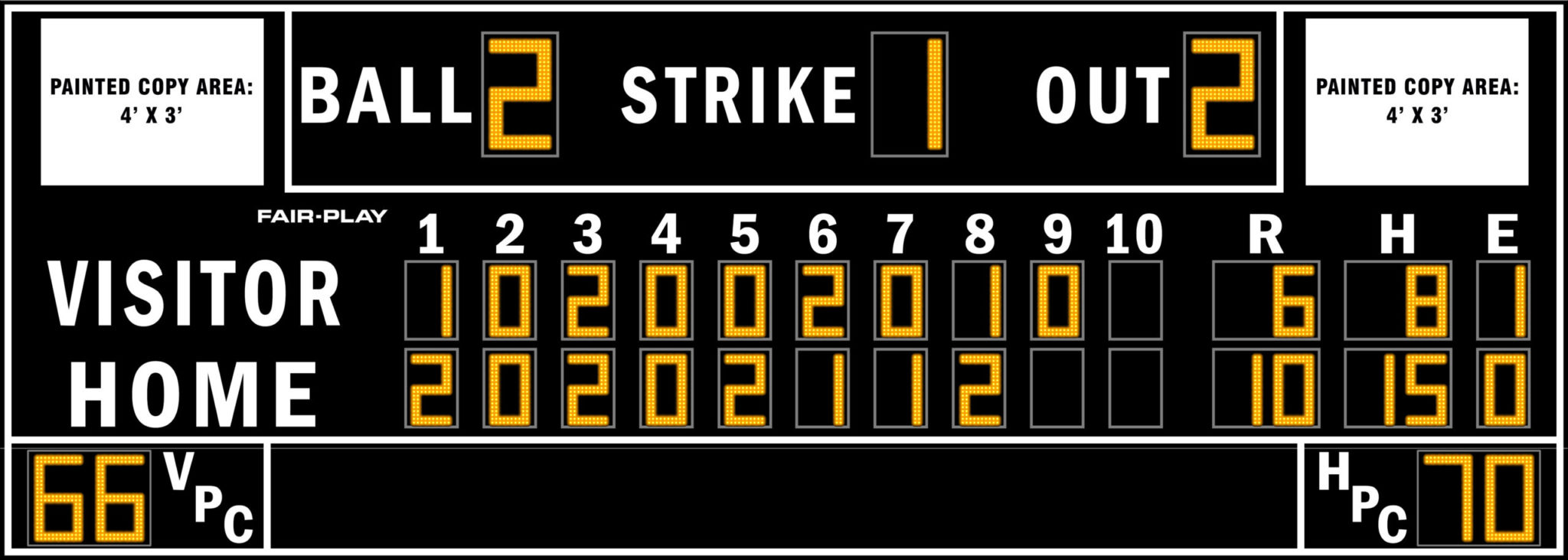 Baseball and Softball Scoreboards 7100-3600 Series | Fair-Play Scoreboards