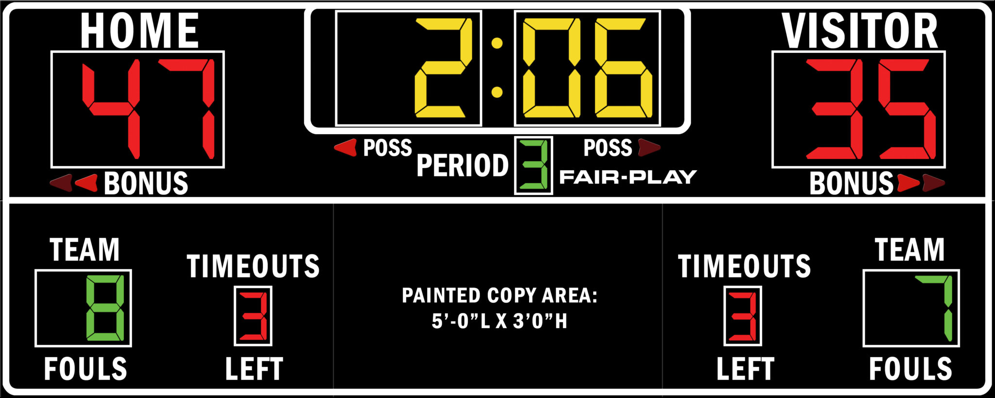 BB-1930-4 Basketball Scoreboard - Fair-Play Scoreboards