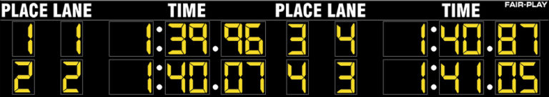 SW-1504-4 Indoor Swimming Scoreboard - Fair-Play Scoreboards